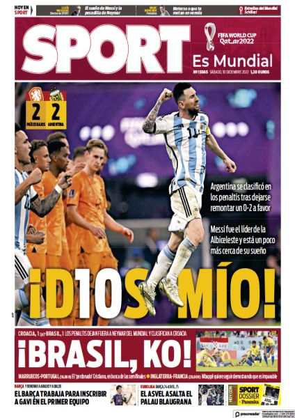 Así reflejaron los principales diarios del país y del mundo el pase de ... Así reflejaron los principales diarios del país y del mundo el pase de ...